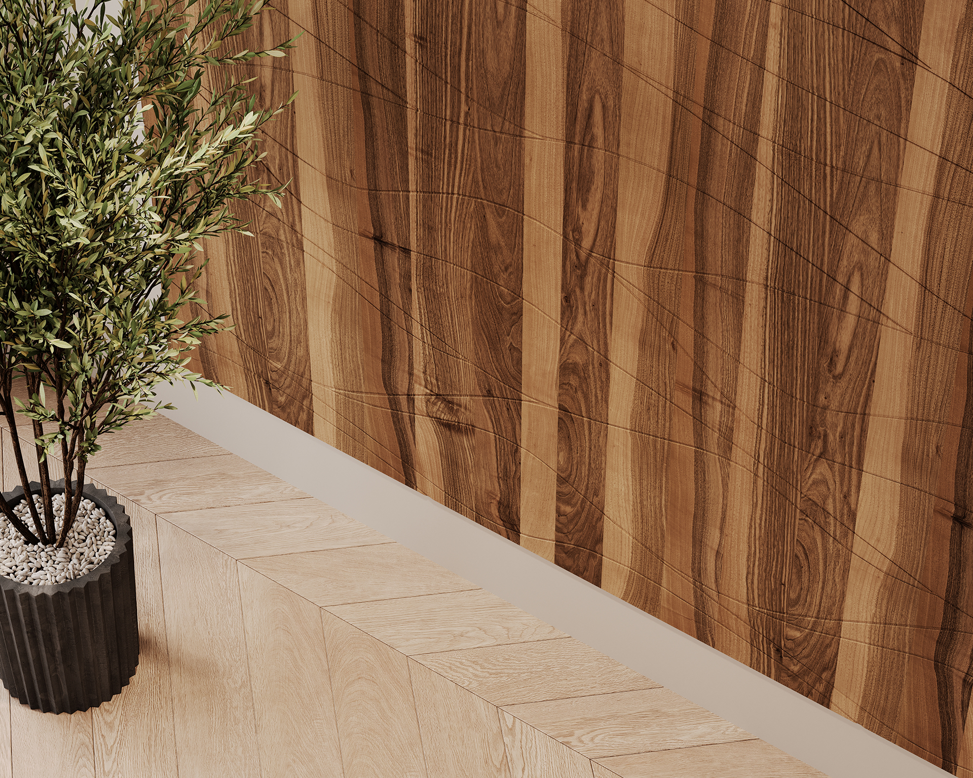 QuietForm, Stream Wall Panels - WoodGrain