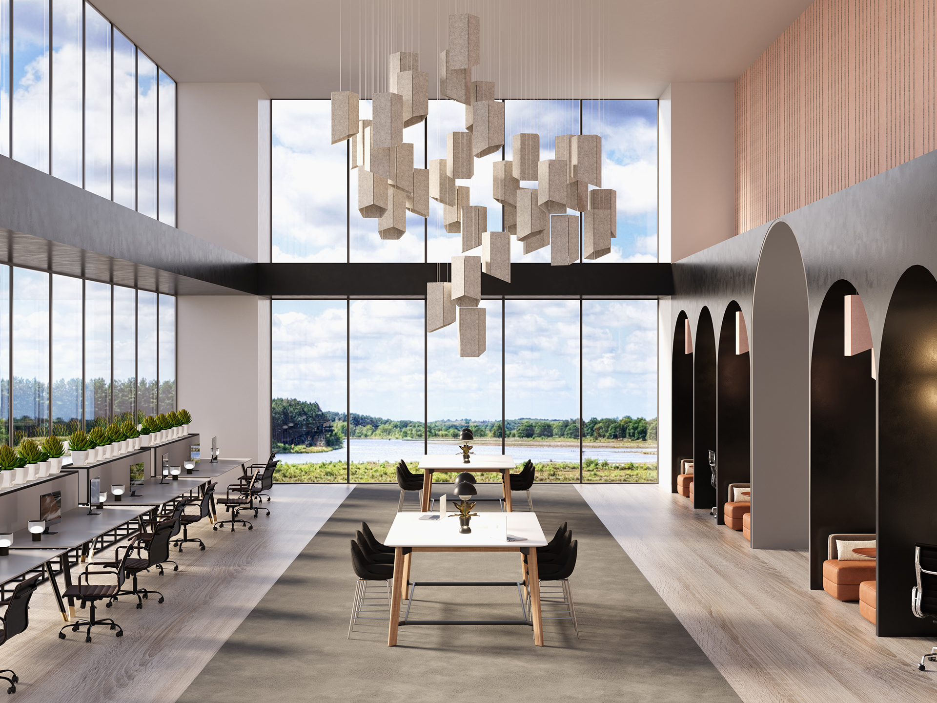 Pendant, Pentagon Ceiling Clouds