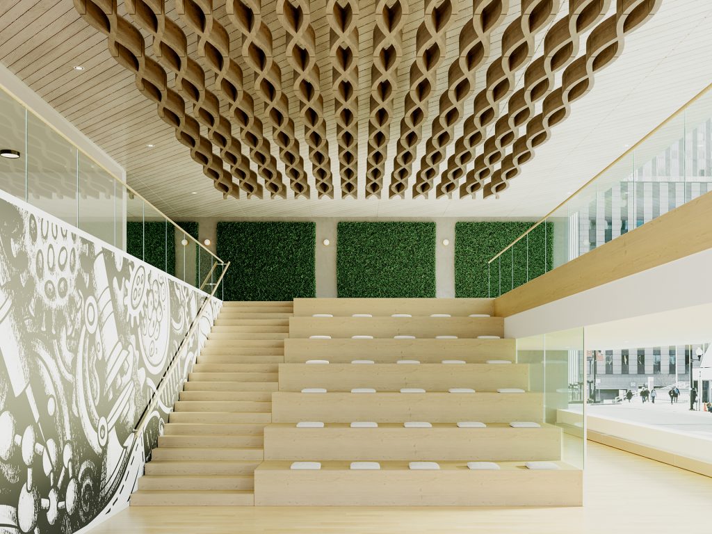 Billow Connect Ceiling Baffles - WoodGrain